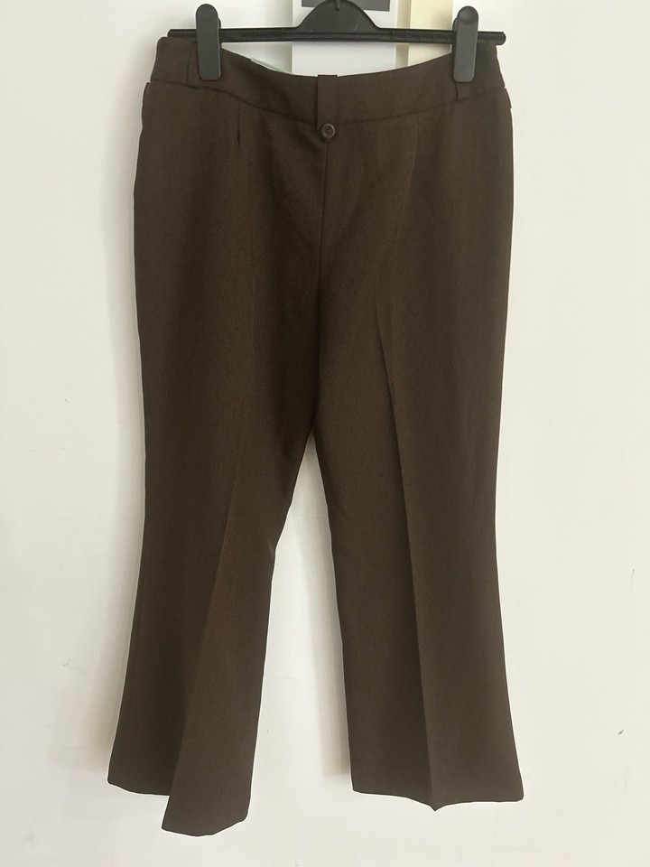 Women's Size 12 Petite Brown Pants, Wide-leg Petite Trousers | eBay UK