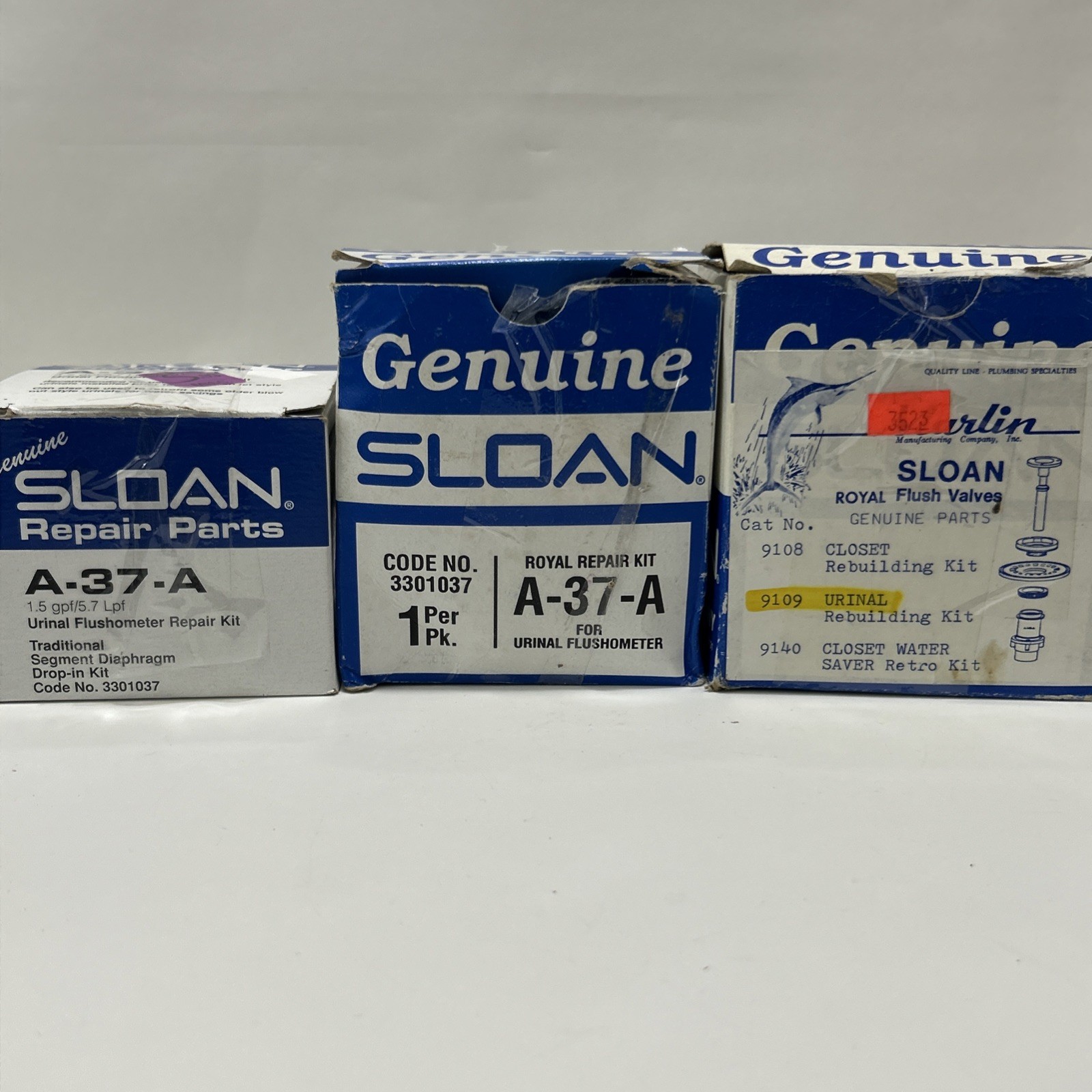 3 Sloan A-37-A Urinal Flushometer Repair Kit 1.5 gpf 3301037 Drop-In ...