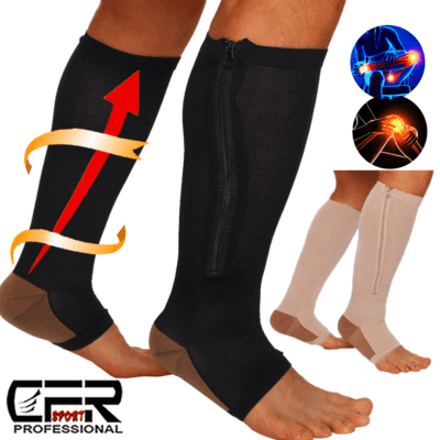Copper Zipper Compression Socks Leg Support Stockings Men Women 20 ...