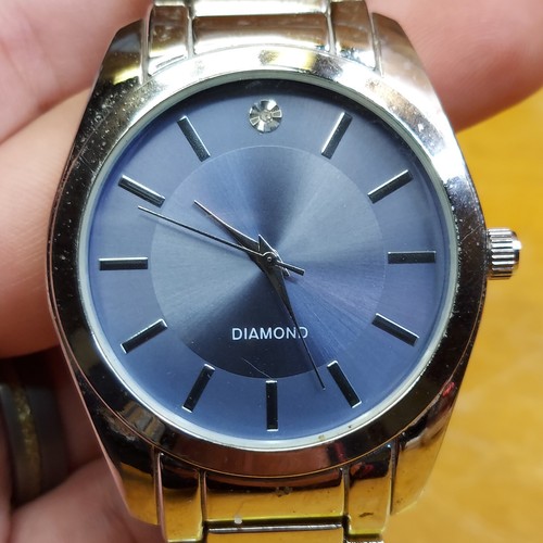 Allude Mens Diamond Silver Tone Blue Dial Link Bracelet Watch | eBay
