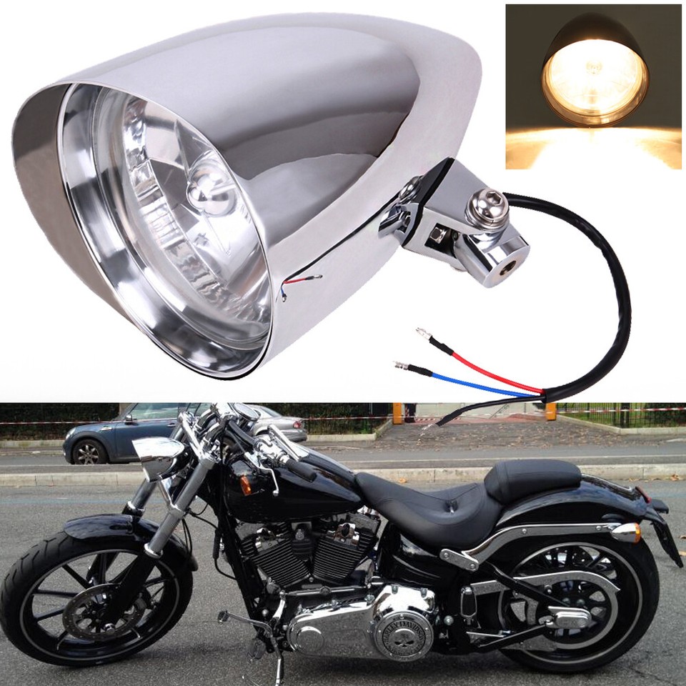 5.75" Chrome Bullet Headlight For Harley Breakout Rocker FXS FXCW ...