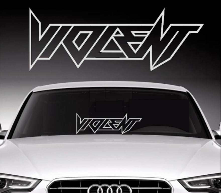 Windshield Vinyl Decal Sticker VIOLENT Window Clique JDM Low Banner | eBay