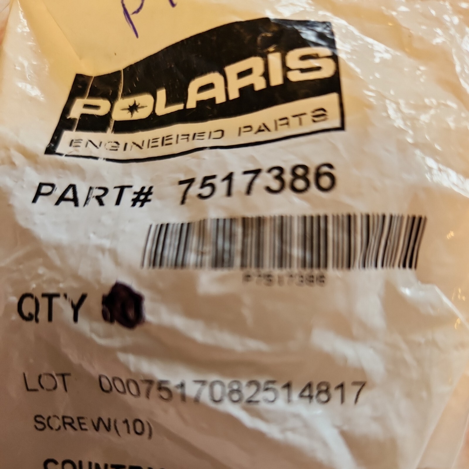 Polaris Atv Utv Screw 7517386 RZR Ranger 900 850 800 700 600 Sportsman ...