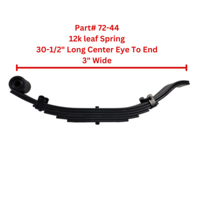 6-Leaf Slipper Spring for 12,000 lbs. Trailer Axles 30" Long 3” wide 72 ...
