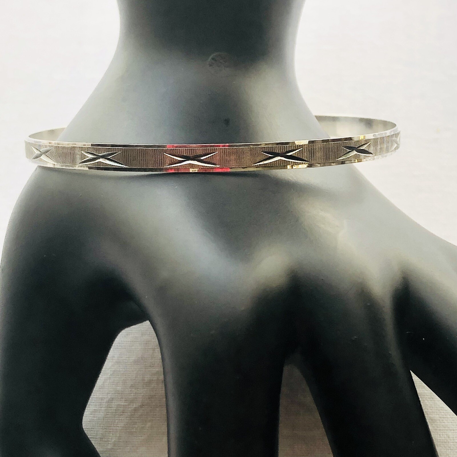 925 Sterling Italy Bangle Bracelet Delicate 70s Style Minimalist ...