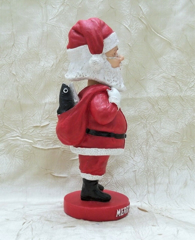 Bass Pro Shops Santa Claus Bobblehead with Bass In Bag Over Shoulder | eBay