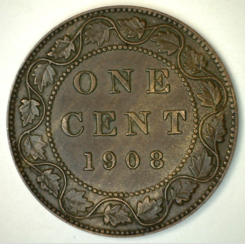 1908 Canada One Cent XF 1c Bronze Coin Extra Fine Canadian Penny | eBay