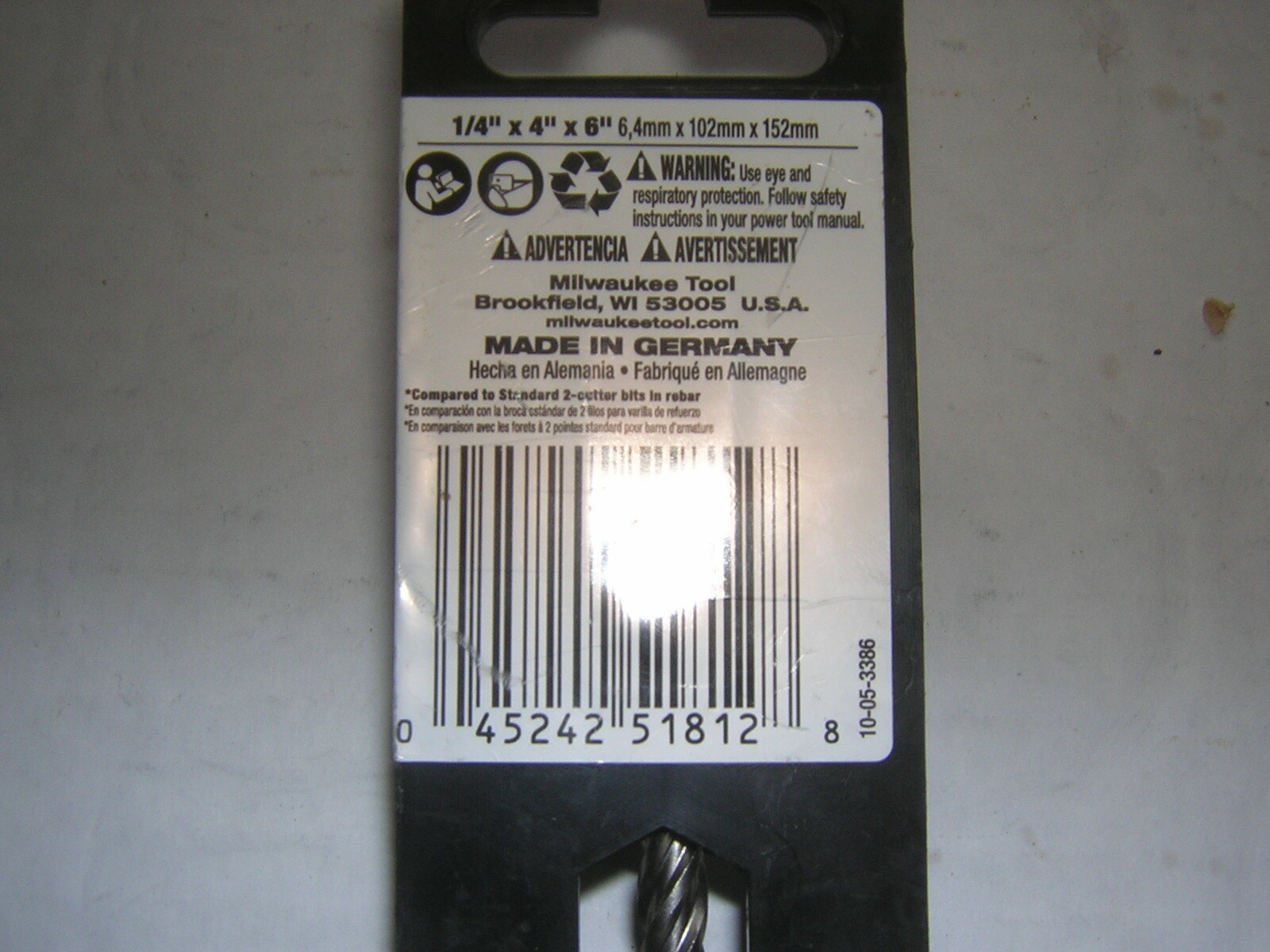 Milwaukee SDS Plus Rotary Hammer Drill 48-20-8331 Concrete with Rebar ...