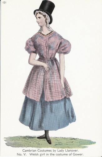 PC29437 Welsh Girl in the Costume of Gower. Cambrian Costumes by Lady ...