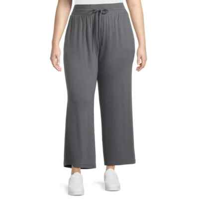 Terra & Sky Women's Knit Pants Extra Wide Elastic Waist Band Drawstring ...