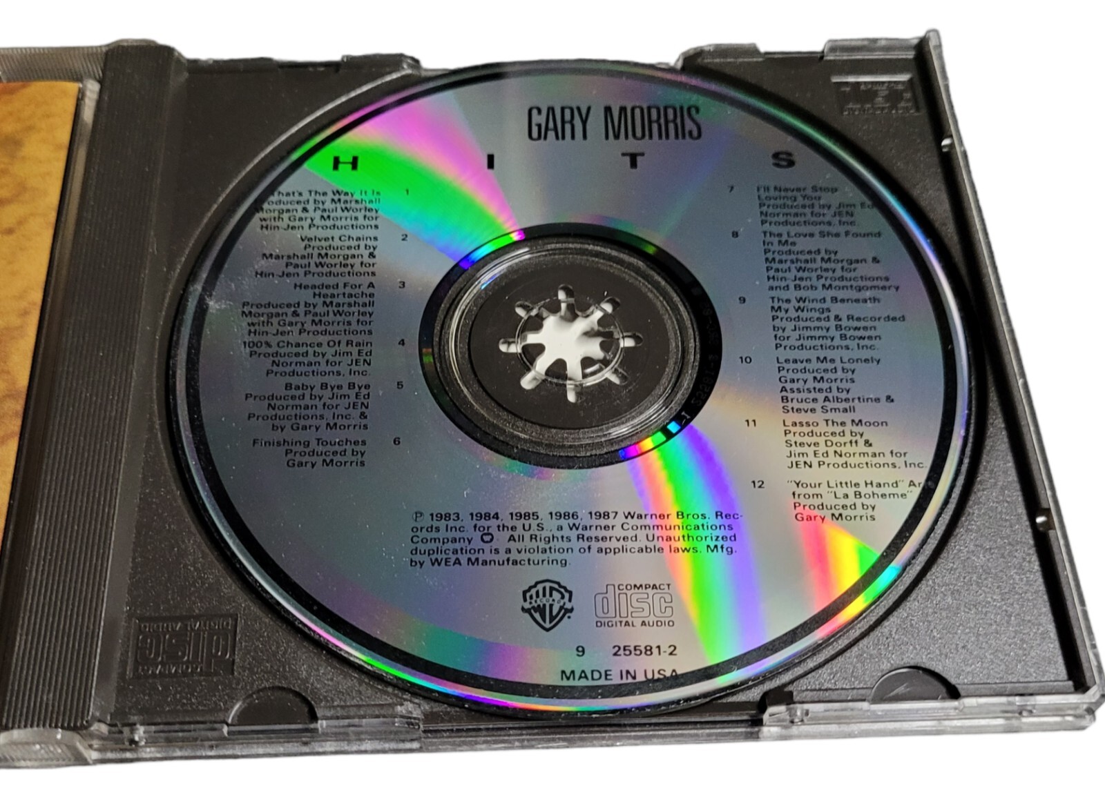 Hits by Gary Morris (CD, Oct-1987, Warner Bros.) Country Progressive ...