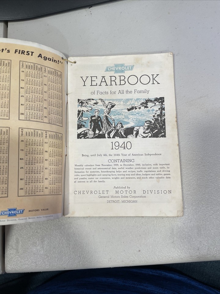 Original 1940 Chevrolet Year Book of Facts for All the Family CHEVY ADS ...
