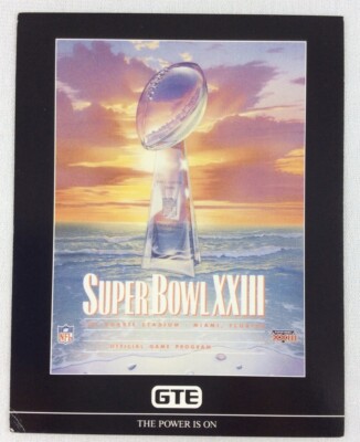 NFL 1990 GTE 1989 Super Bowl XXIII Football Card-49ers 20 Bengals 16 | eBay