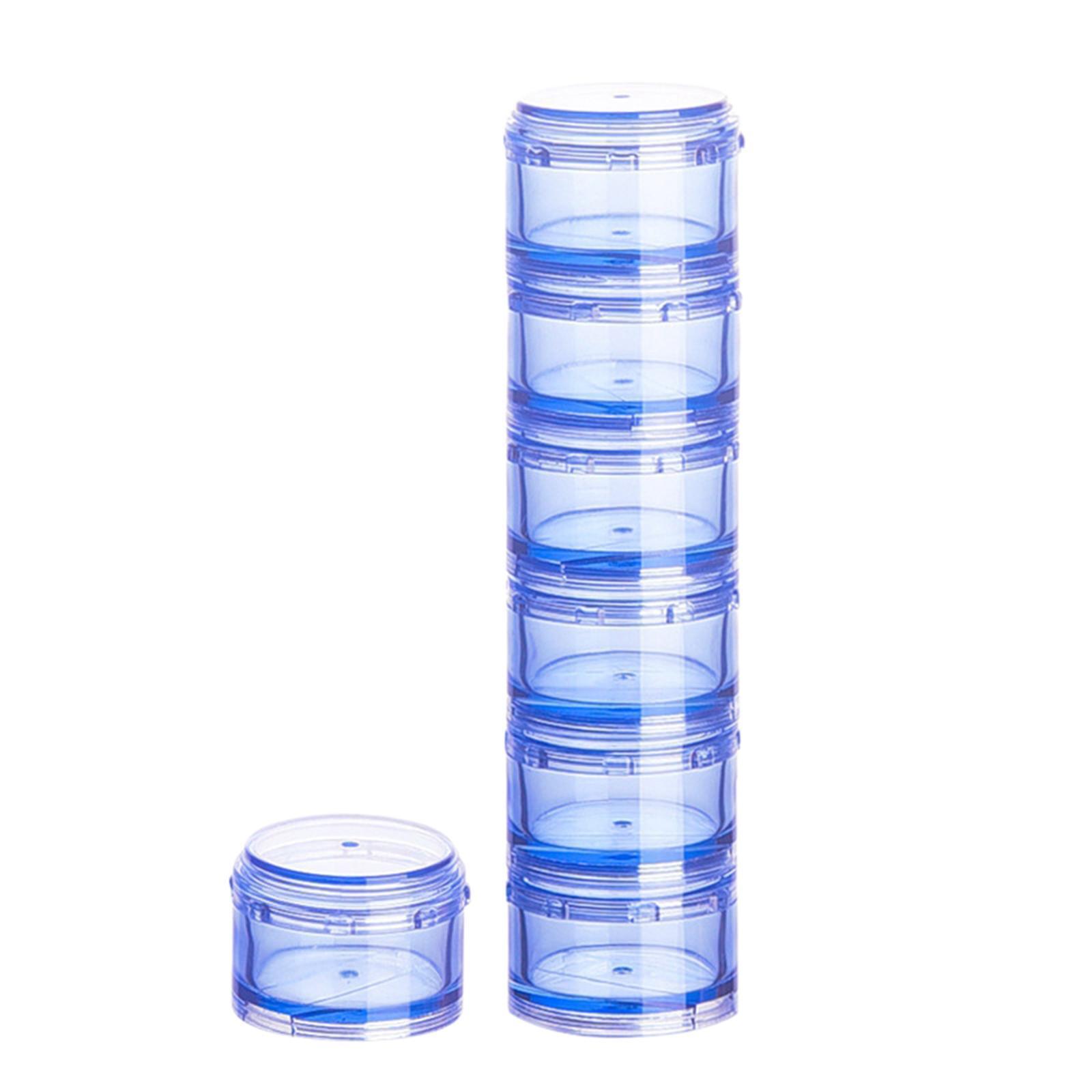 Stackable Round Jars Beads Buttons Blue | eBay