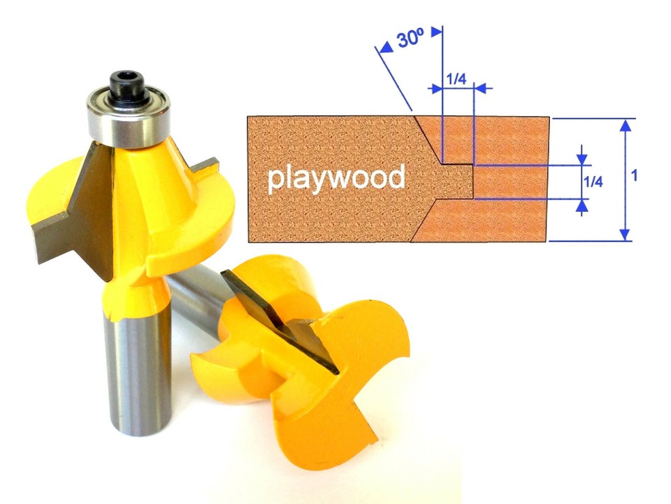 2 pc 1/2"SH Edge Banding Tongue & Groove Router bit Set sct-888 | eBay
