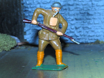 AMERICAN METAL LEAD TOY SOLDIER IN GAS MASK WITH RIFLE-RESTORED-40 | eBay