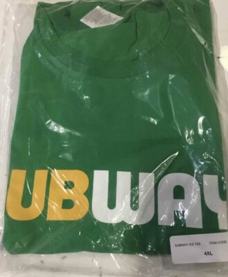 3 NEW SUBWAY T-SHIRT SHIRTS SHORT SLEEVE 4X BRAND NEW IN BAG W/$2.00 ...