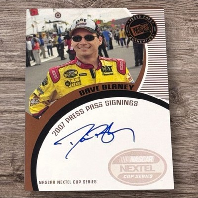 Dave Blaney PACK PULLED NASCAR signed card 2007 PRESS PASS SIGNINGS | eBay