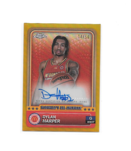 Dylan Harper 2024 Topps Chrome McDonalds Gold Refr Auto 14/50 | eBay