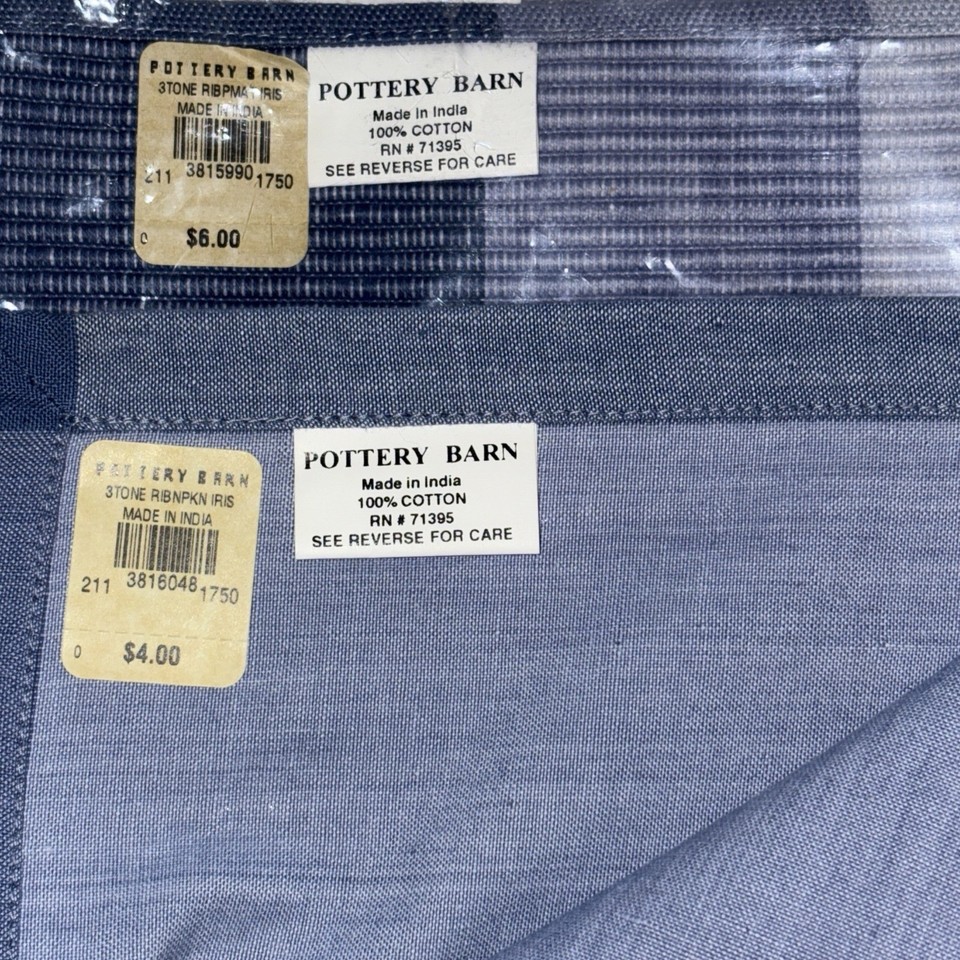 Pottery Barn Blue 3 tone woven Cotton Placemat Set of 6 +matching ...