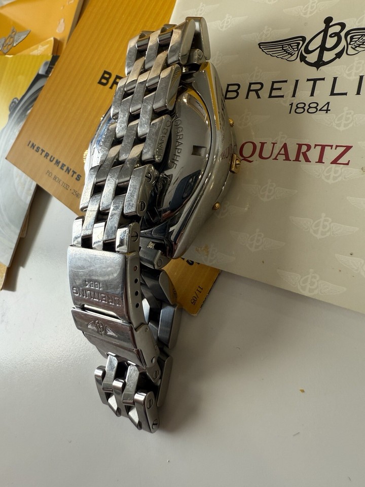 Breitling Crosswind Blue Dial Roman Letters Gold Accents with Box and ...