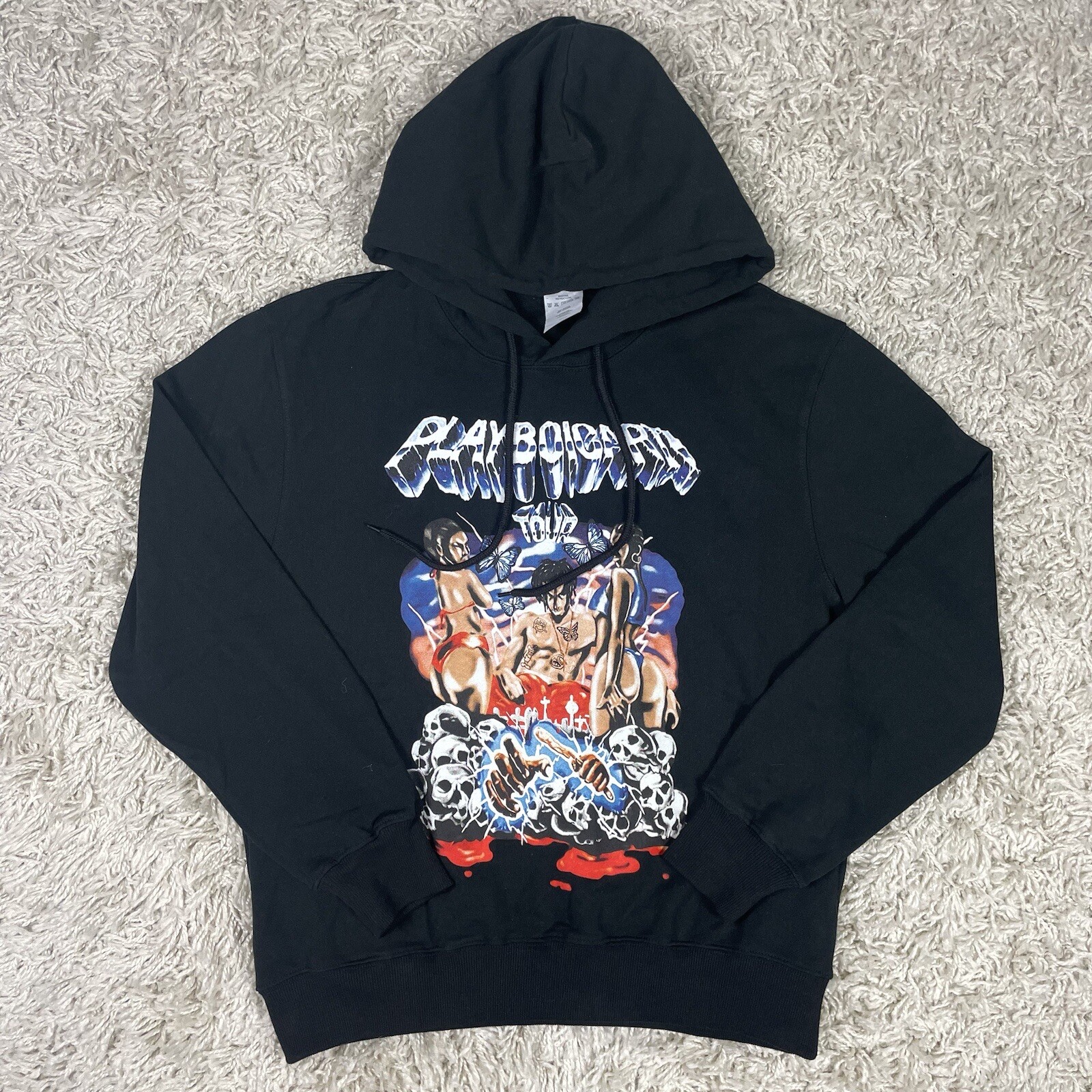 Official Playboi Carti 2017 Black Self-Titled Tour Drawstring Hoodie ...