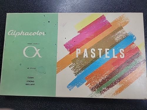 Vintage Pastels Weber COSTELLO ALPHACOLOR Box of 48 Used Sticks U.S.A ...