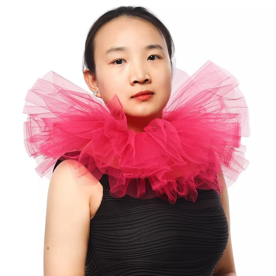 2pcs Victorian Neck Ruff Medieval Elizabethan Ruffle Collars Clown ...