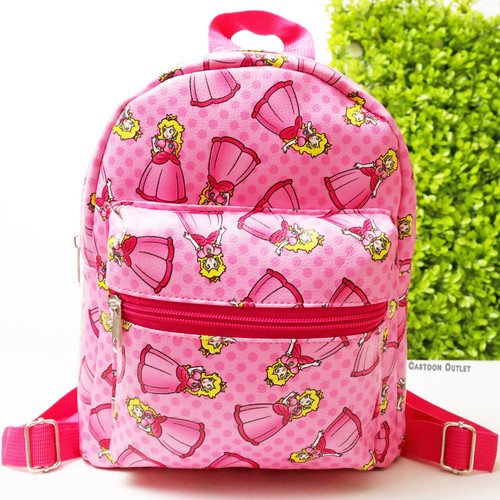 Princess Peach Super Mario Mini Backpack Purse Faux Leather Bag Gift ...