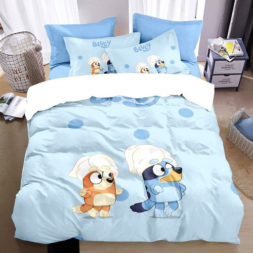 Bluey Kids Cartoon Doona/Quilt/Duvet Cover Bedspread Bed Set Single ...