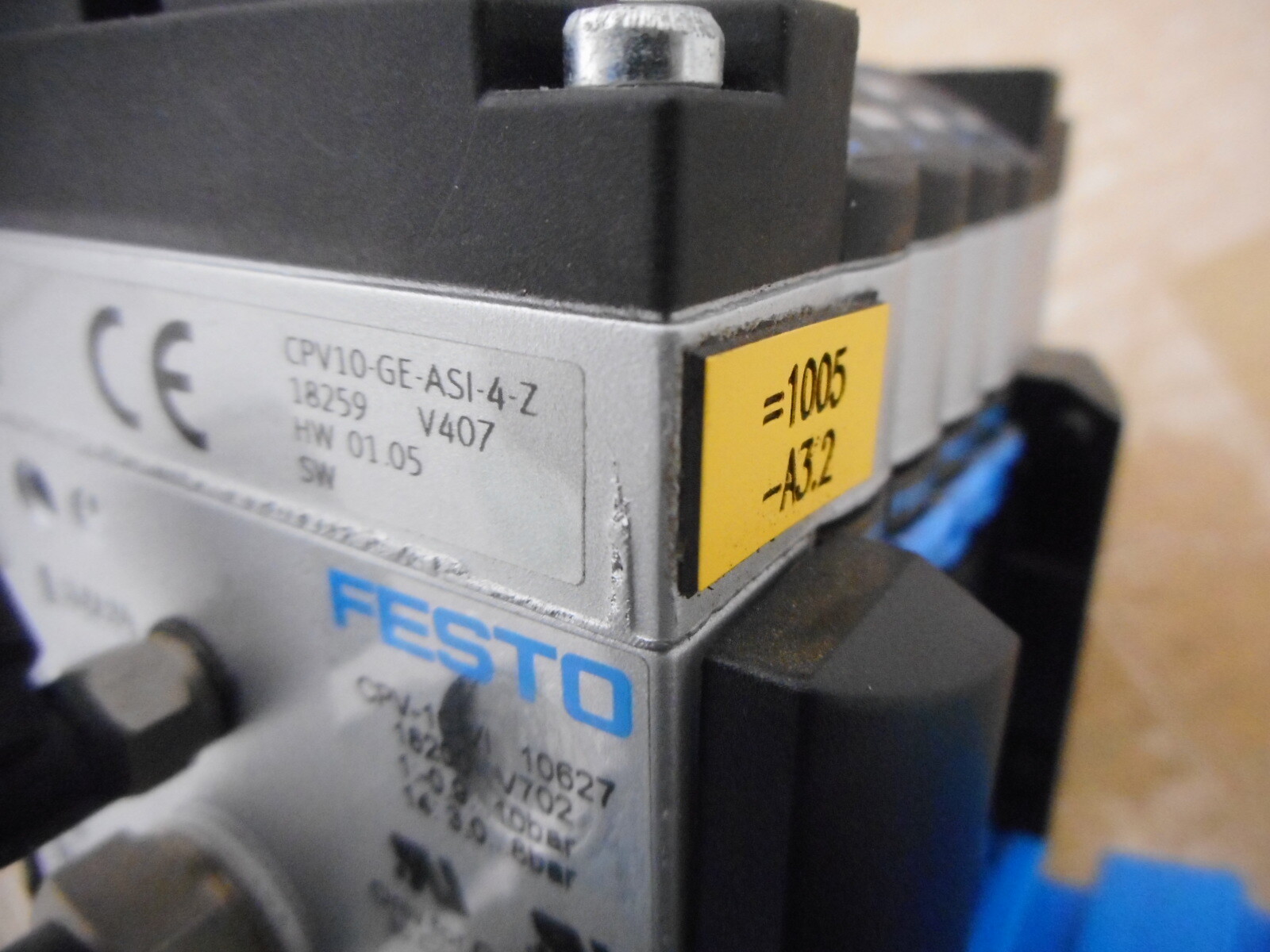 FESTO 4 off SOLENOIDS - CPV AS-i INTERFACE + Regulator -- CPV10-GE-ASI ...