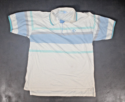 VINTAGE Slazenger Jimmy Connors Tennis Polo Shirt Men Large Striped 80s ...