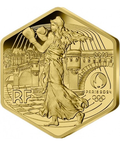 FRANCE 2023 Paris Olympic 2024 250€ gold coin hexagonal SEMEUSE sower ...