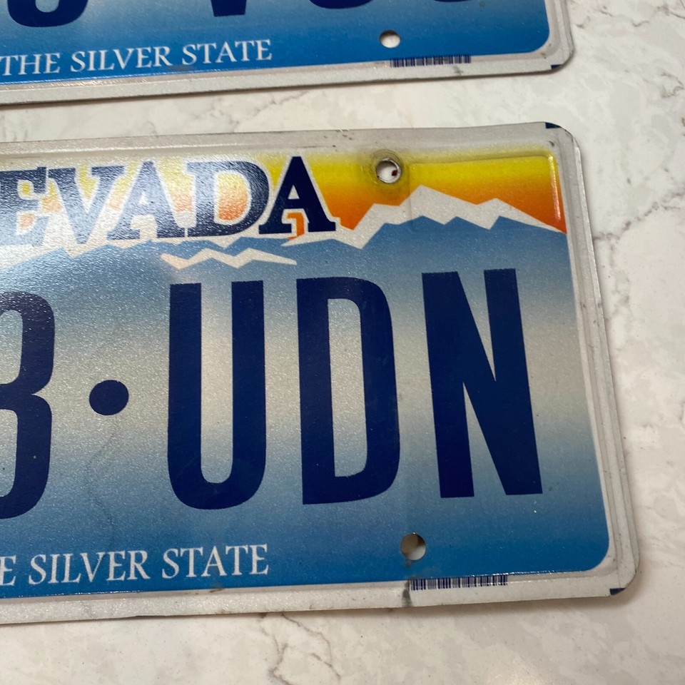 Nevada The Silver State Blue Registration Mountains License Plate - Set ...