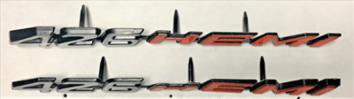 1970 1971 Challenger 426 HEMI Shaker Hood Scoop Emblems PAIR. 3462489 ...