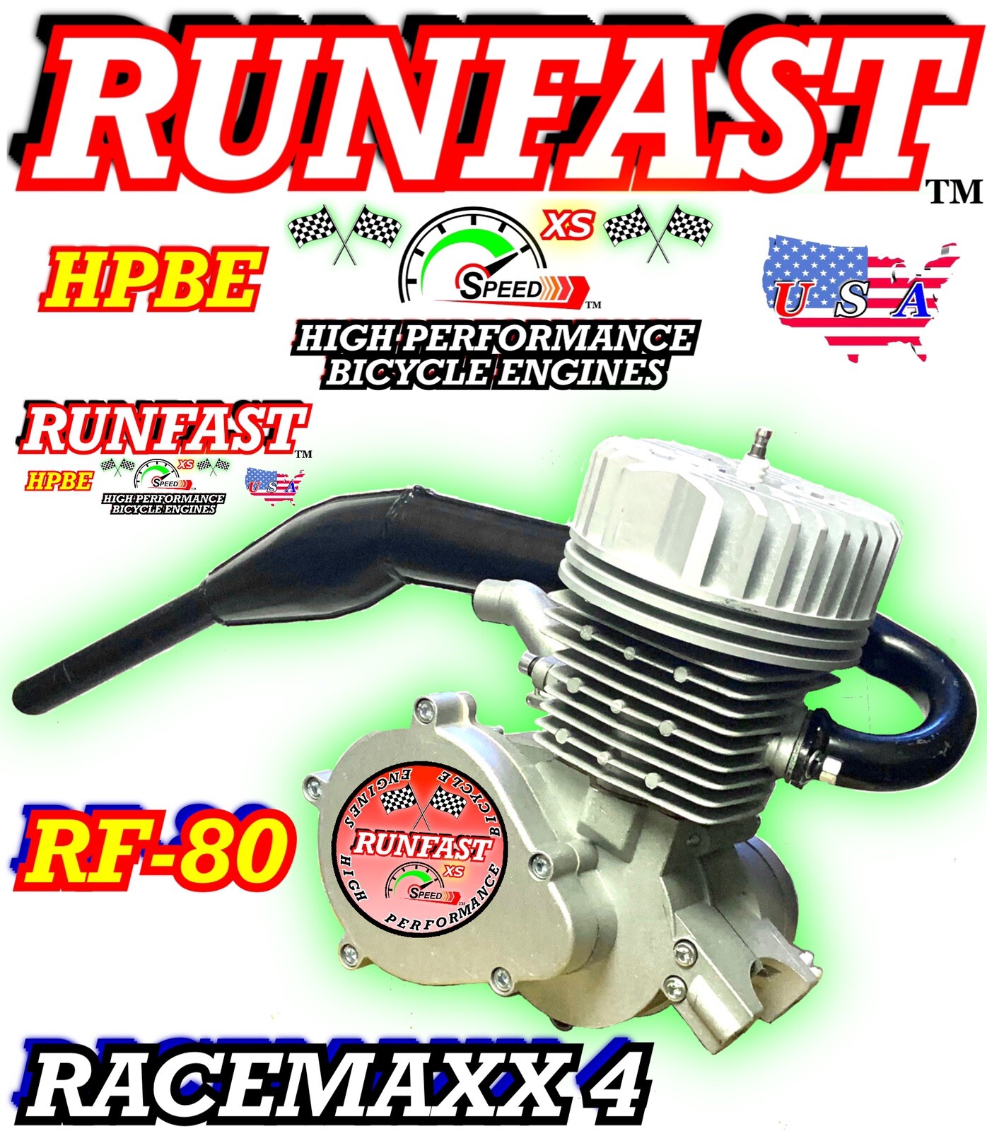 80cc engine 2 Stroke Motor Only Petrol Gas Motorized Bicycle Bike ...