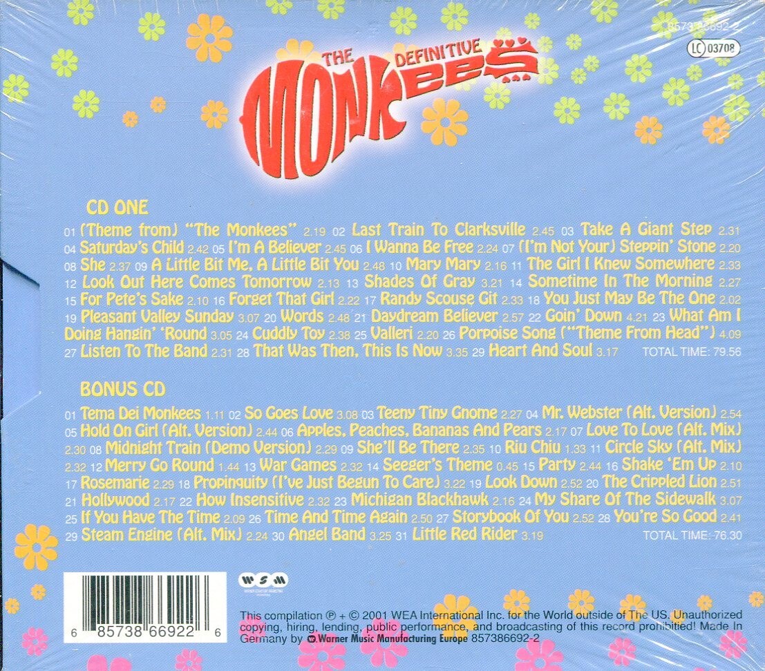 Definitive Monkees (+Bonus CD) by The Monkees (CD, 2001) for sale ...