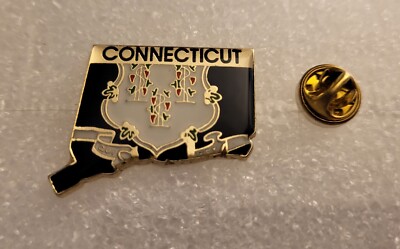 Connecticut State Map Lapel Pin | eBay