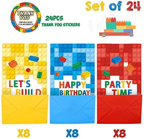 24 Pcs Building Block Party Favor Gift Bags with Stickers | eBay