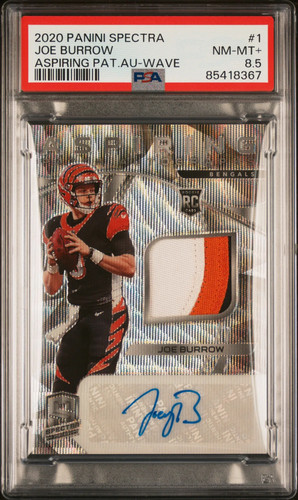 2020 Panini Spectra Aspiring Patch Autographs Joe Burrow #1 Pat. Au ...