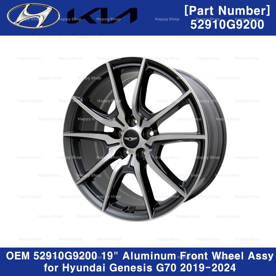 OEM 52910G9200 19" Aluminum Front Wheel Assy for Hyundai Genesis G70 ...