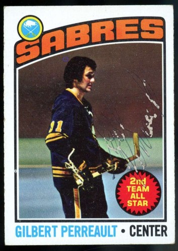 1976-77 Topps Gilbert Perreault Signed/Auto #180 Buffalo Sabres VG-EX ...
