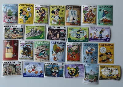 Walt Disney Stamps Collection - 25 to 500 Different Stamps | eBay