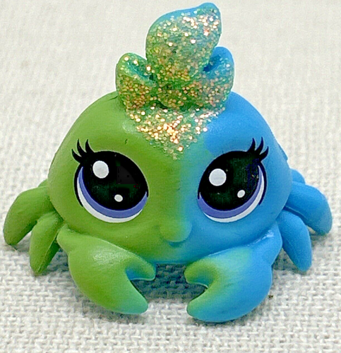 Littlest Pet Shop LPS MINI Crab # 7 Seafoam Glitter Shiny Animal Kid ...