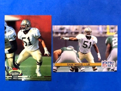 NFL - Sam Mills 1992 Topps Stadium Club & 1992 Pro Set Football ...