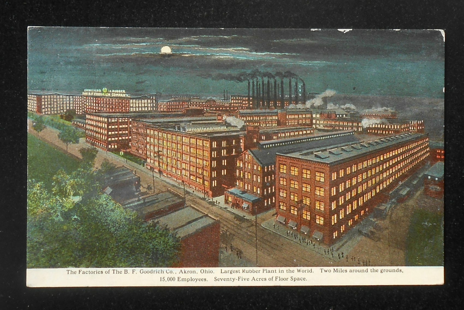 1916 The Factories of The B. F. Goodrich Co. World Largest Rubber Plant ...