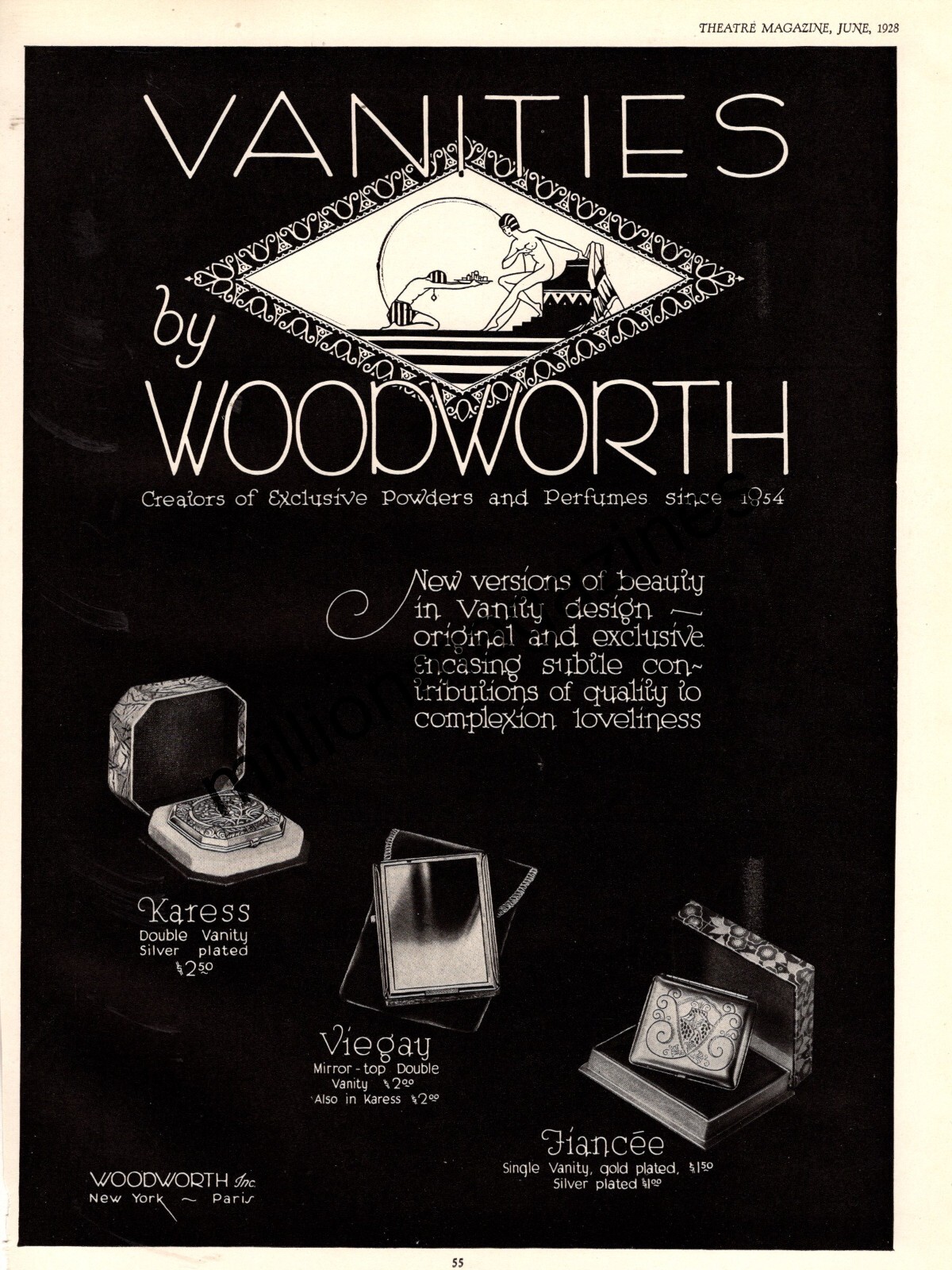 1928 Woodworth Vanities for powder Original ad from Theatre - Very Rare ...