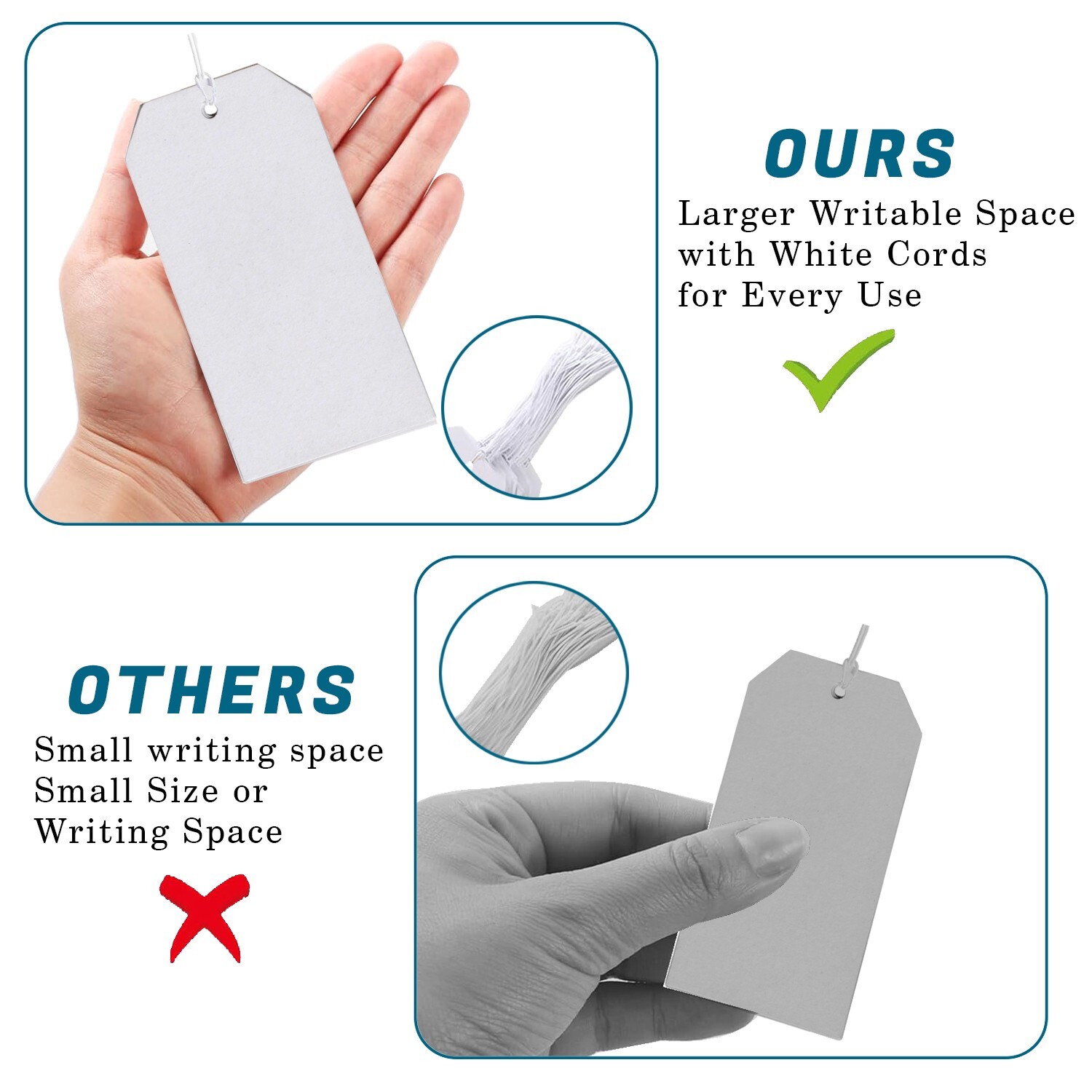 300 Pcs Price Tags with String Luggage Message Labels Tie on Bags ...