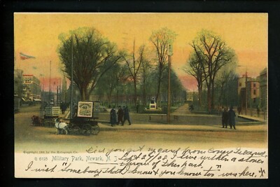 New Jersey NJ postcard Newark, Military park Lunch car Vintage 1908 ...