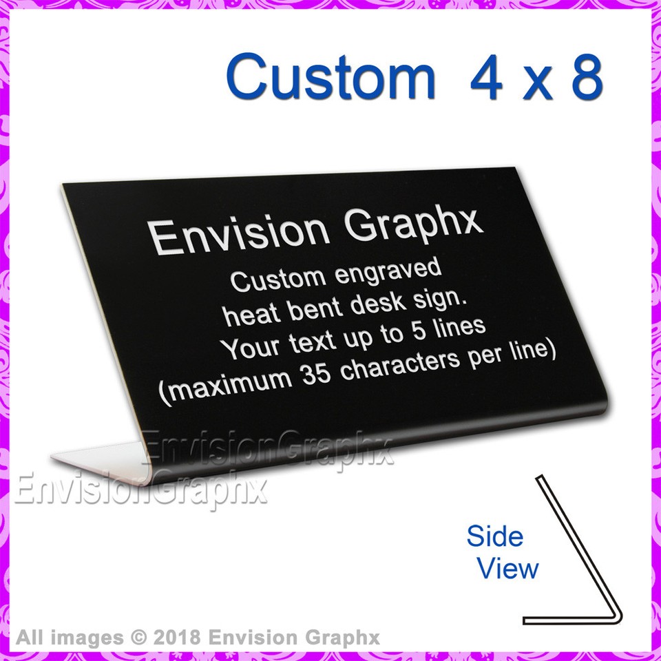 4x8 Custom Personalized Engraved Plastic Office Table Desk Sign - Send ...